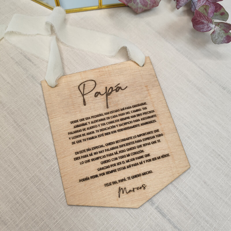 Banderín madera "PAPÁ" - Cisnedepapel